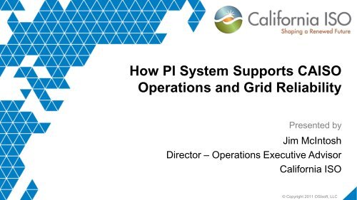 CAISO PI System Display - OSIsoft