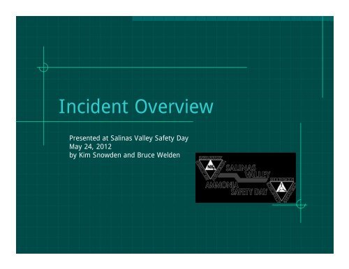 Kim Snowden & Bruce Welden - Keynote - Salinas Valley Ammonia ...