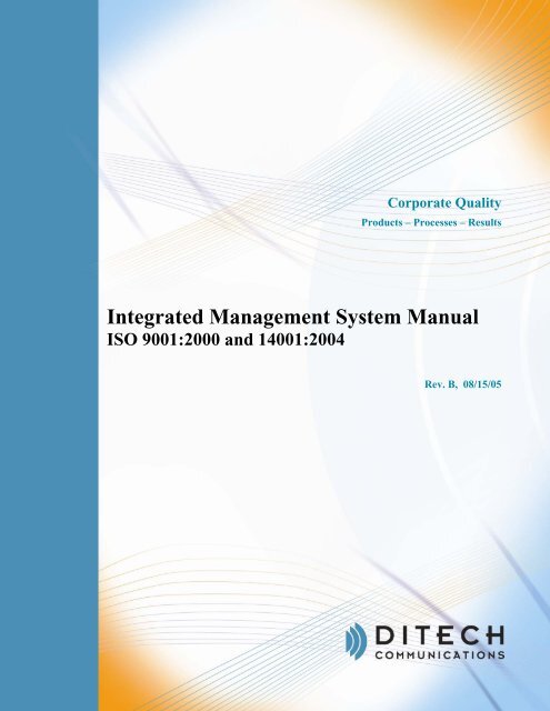 Integrated Management System Manual - ISO 9001:2000 and 14001 ...