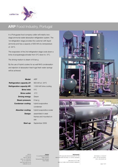 ARP Food Industry, Portugal - Colibri-bv