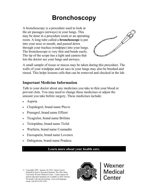 Bronchoscopy - Patient Education Home