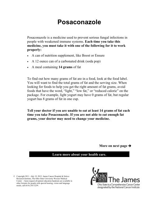 Posaconazole - Patient Education Home