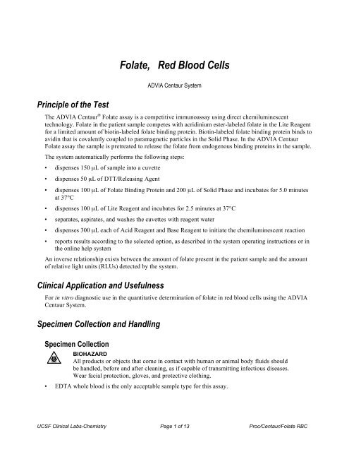 Folate, Red Blood Cells