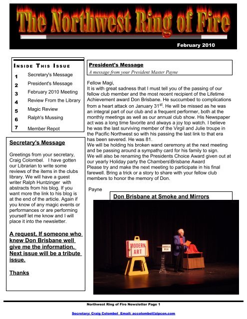 Newsletter Template - The Northwest Ring of Fire