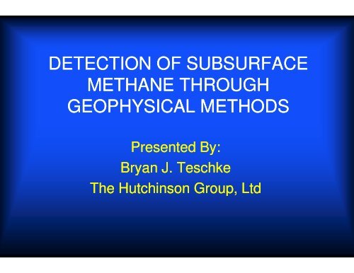 Detection of subsurface methane through geophysical methods