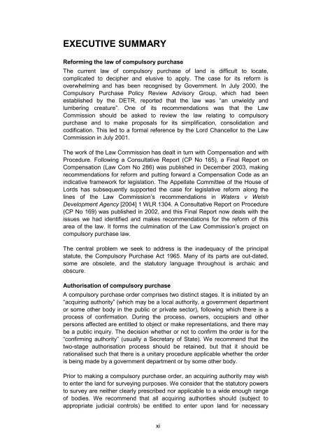 Executive Summary - Law Commission