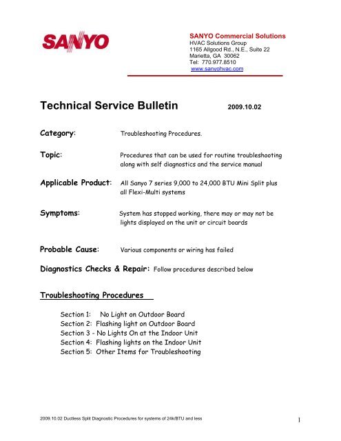 Technical Service Bulletin - Panasonic
