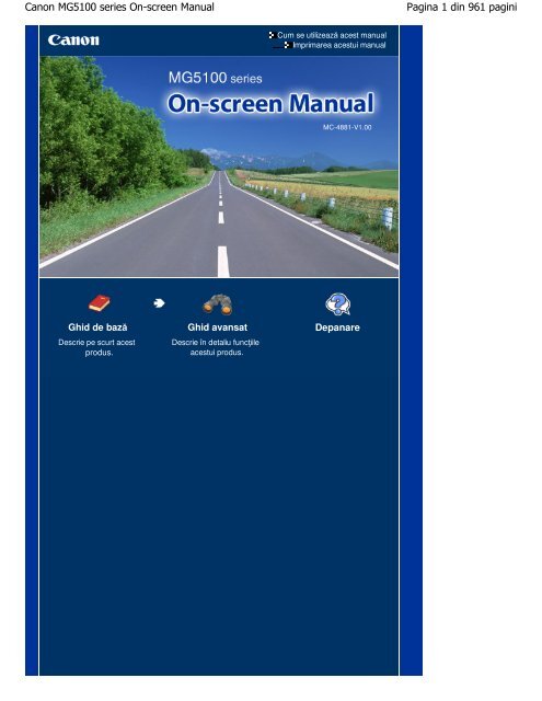 Canon MG5100 series On-screen Manual - Canon Europe