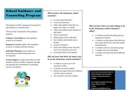 Counseling brochure - Katy ISD