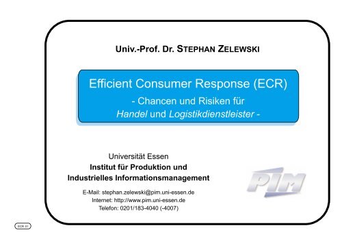 Efficient Consumer Response (ECR)