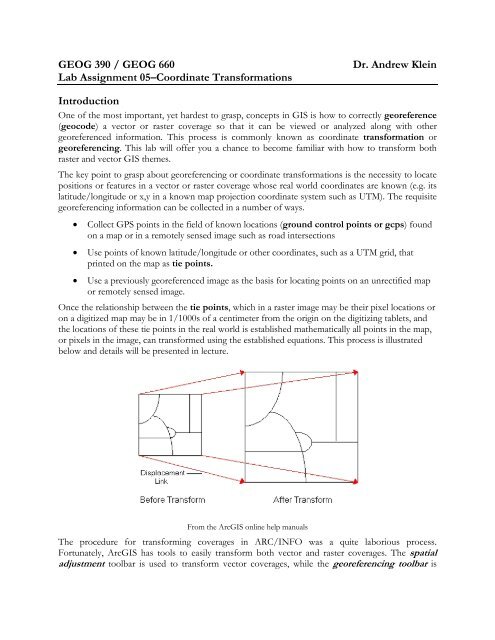 GEOG 390 / GEOG 660 Dr. Andrew Klein Lab Assignment 05 ...