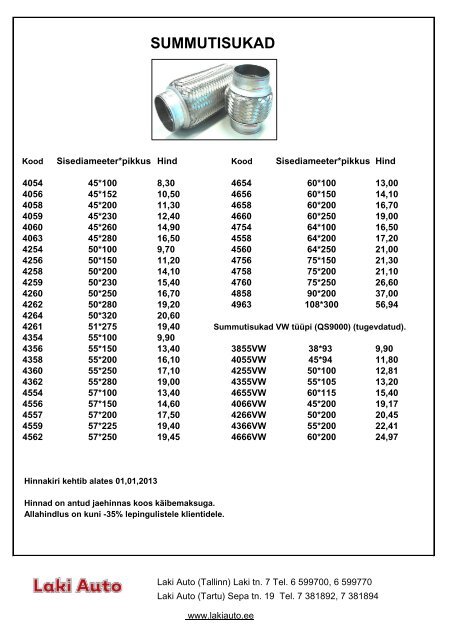 SUMMUTISUKAD - Laki Auto