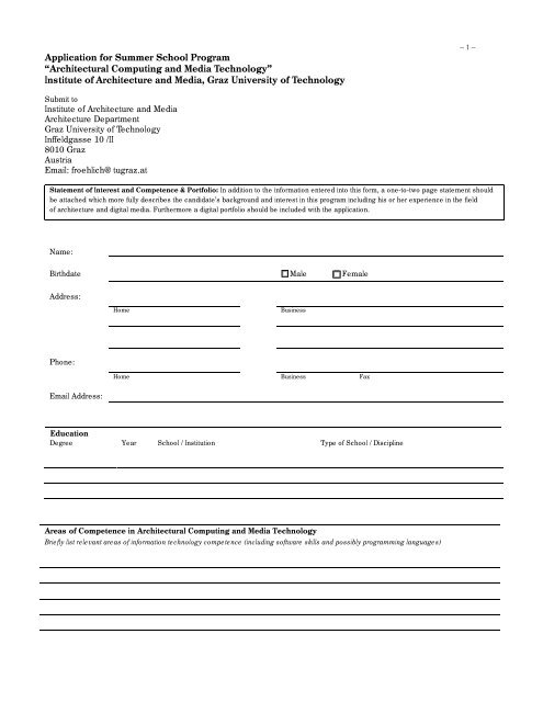 mas_application application form - Graz University of Technology