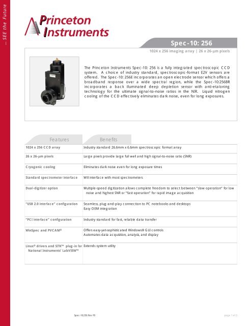 Princeton Instruments Spec-10 Model 256 Datasheet