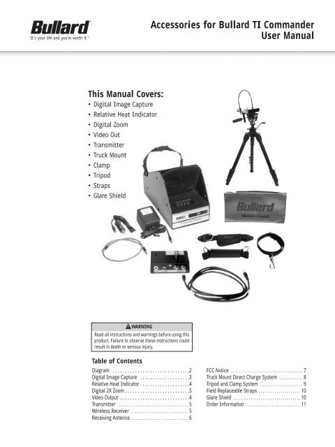 Accessories for Bullard TI Commander User Manual