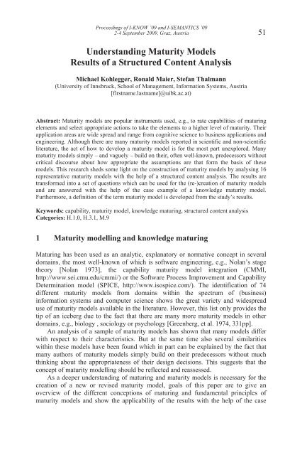 PDF - Understanding Maturity Models - MATURE IP
