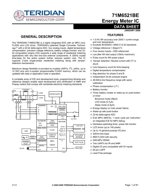 Preliminary Data Sheet 71M6521BE - Maxim
