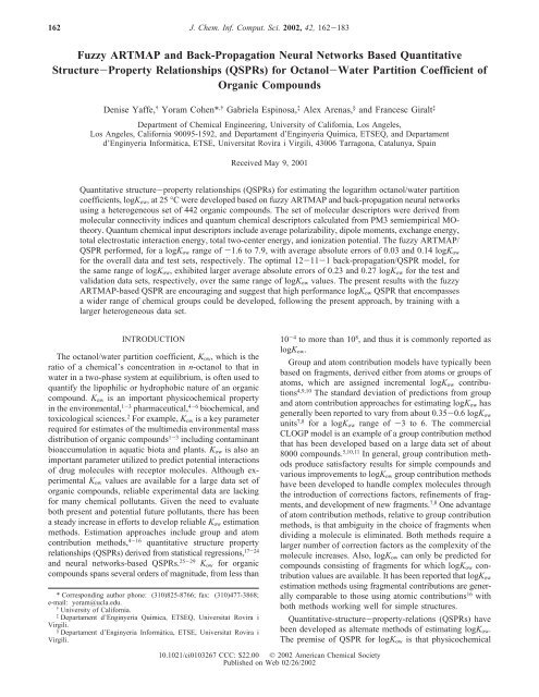 Fuzzy ARTMAP and Back-Propagation Neural Networks Based ...