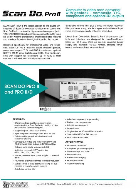 SCAN DO PRO II and PRO II/D - Computer Modules, Inc.