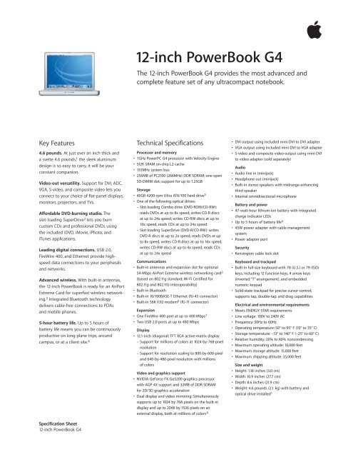 12-inch PowerBook G4 - Apple