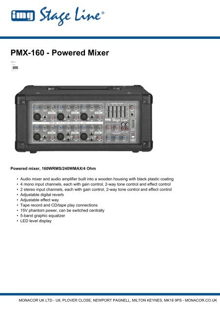 PMX-160 - Powered Mixer