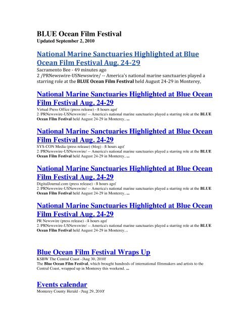 Bruckner-NMS-BLUE media coverage 2010 - Bruckner Chase