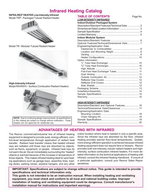 Infrared Heating Catalog