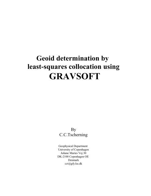 Geoid determination by least-squares collocation using GRAVSOFT