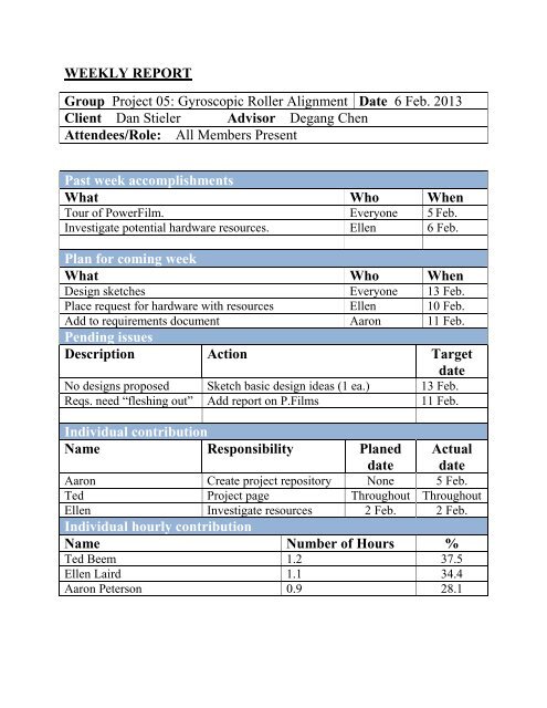 Weekly Report #3 - Senior Design