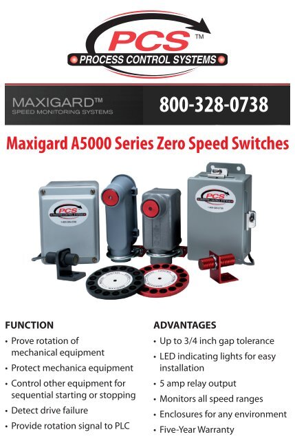 Maxigard A5000 Series Zero Speed Switches 800-328-0738 ...