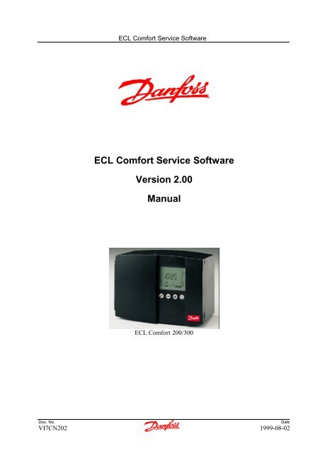 ECL Comfort Service Software Version 2.00 Manual - Danfoss.com