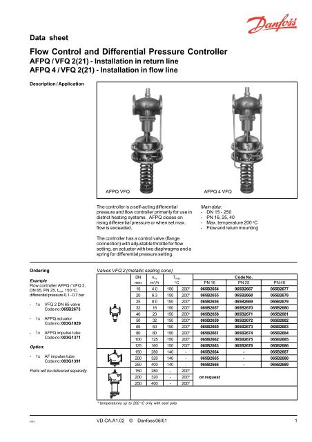 Flow Control and Differential Pressure Controller - Danfoss.com