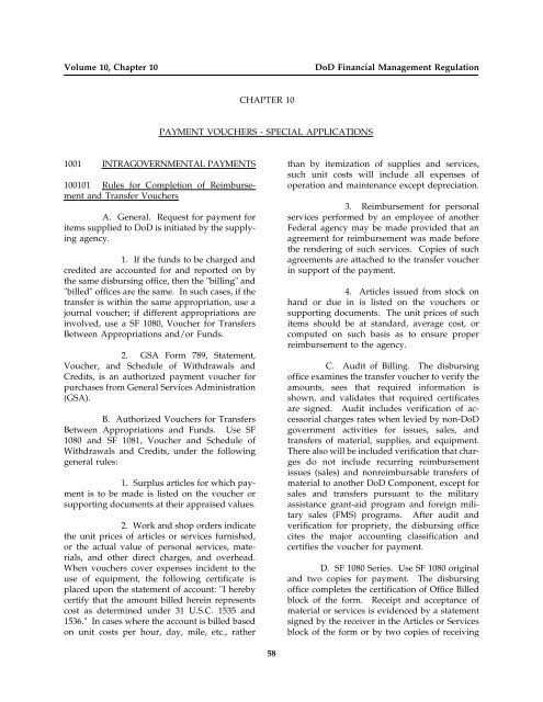 Volume 10, Chapter 10 DoD Financial Management Regulation ...