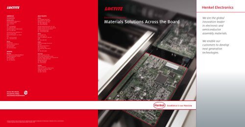 Henkel Loctite Flyer - Electronics Assembly Materials Solutions