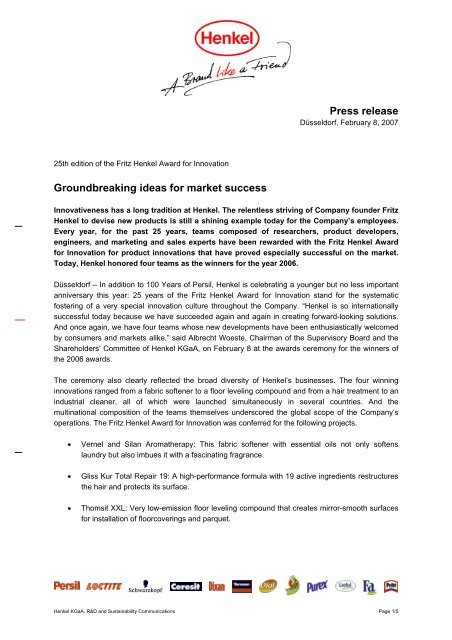 Press Release / PDF - Henkel