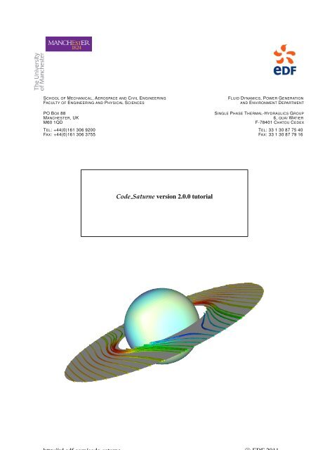 Code Saturne version 2.0.0 tutorial - Turbulence Mechanics/CFD ...