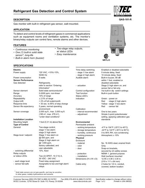 QAS-101-R - INTEC Controls