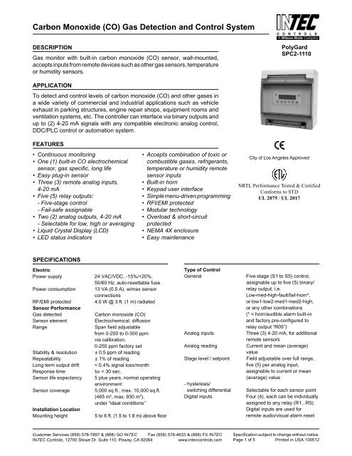 SPC2-1110 - INTEC Controls