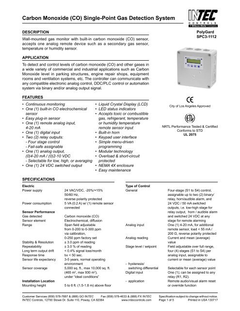 SPC3-1112 - INTEC Controls