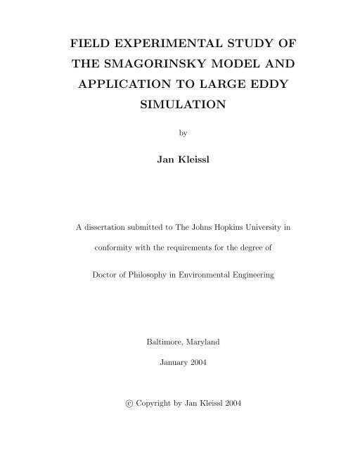 Subgrid-scale modeling for large eddy simulation - MAE