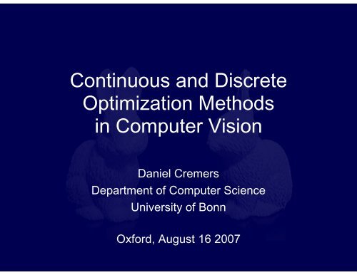 Continuous And Discrete Optimization Methods In Computer Vision 3055