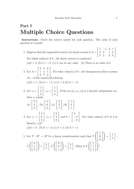 Multiple Choice Questions