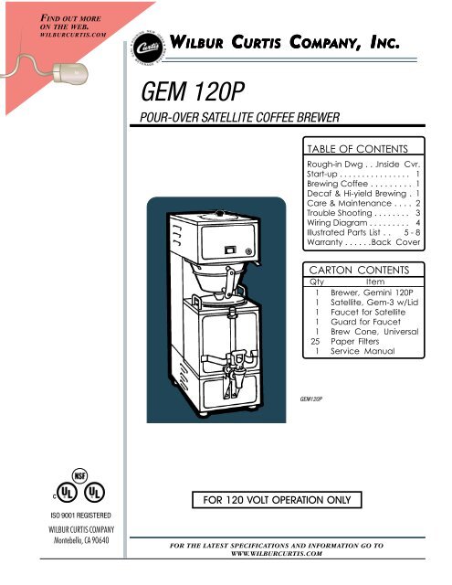 GEM 120P - Wilbur Curtis