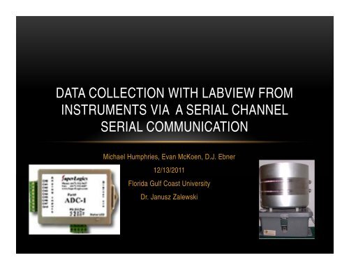 Data Collection with Labview from Instruments via a Serial Channel