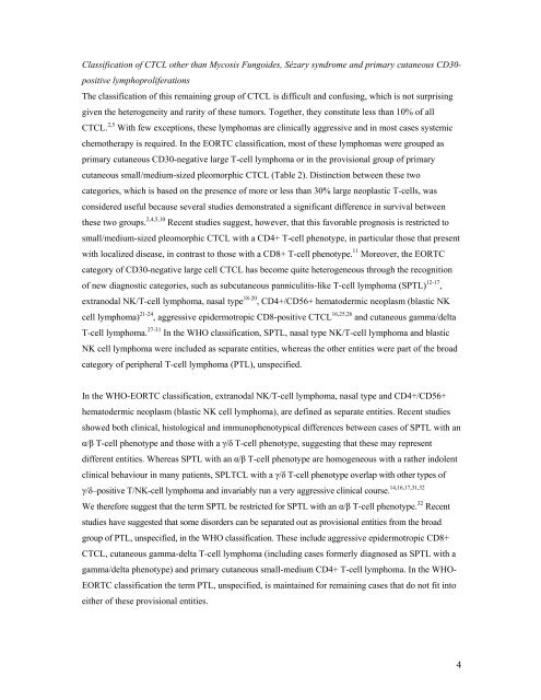 Classification of CTCL ot