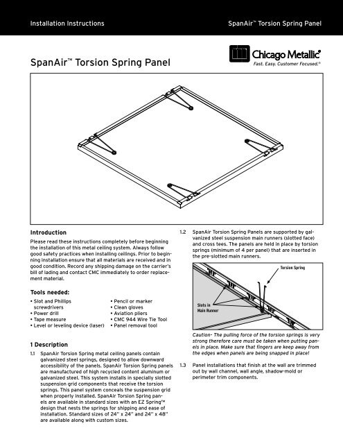 SpanAir™ Torsion Spring Panel