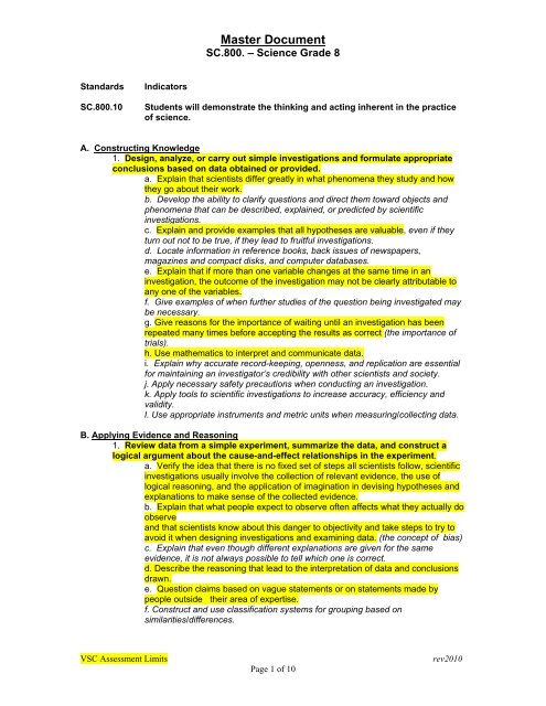 Grade 8 Essential Curriculum