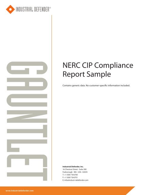 AutoAudit™: NERC CIP Compliance Report - Industrial Defender