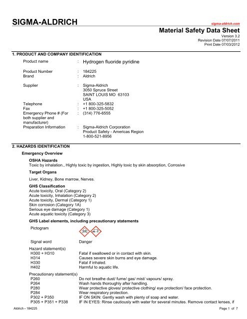 Hydrofluoric Acid Pyridine
