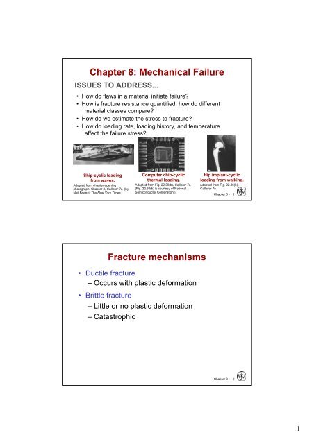 Chapter 8: Mechanical Failure Fracture mechanisms